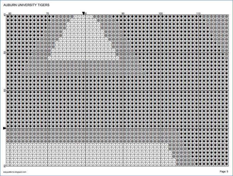 EASY PATTERNS: Auburn University Tigers cross-stitch pattern