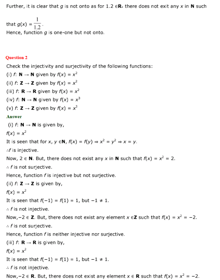 NCERT Solutions For Class 12 Maths Chapter 1 Relations & Functions Exercise 1.2