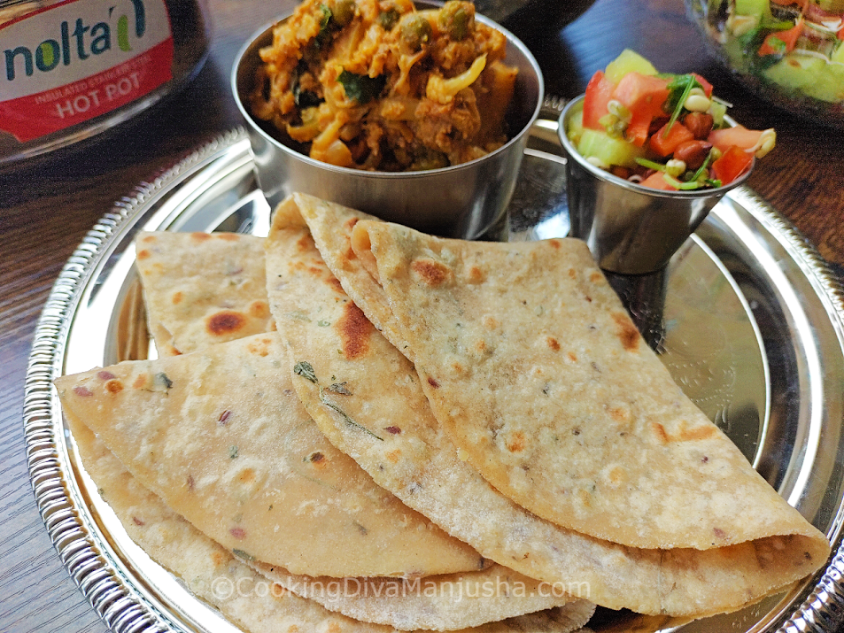 Gobi Mughlai - Roti,Gobi sabji and salad