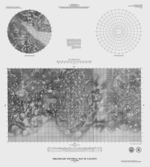 Solar system - maps & atlases: Preliminary Pictorial Map of Callisto, 1979