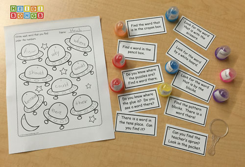 Sight Word Spaceship Hunt Center Freebie!