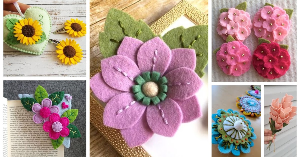 15 Ideas De Cómo Hacer Hermosas Flores De Fieltro ~ Lodijoella
