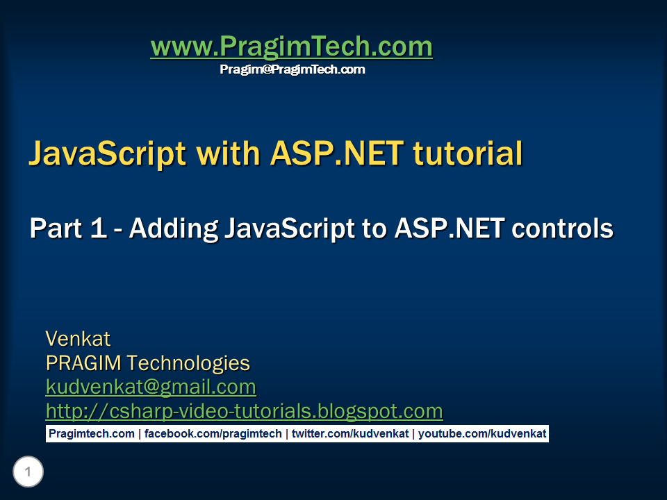 Sql Server Net And C Video Tutorial Adding Javascript To Aspnet Controls