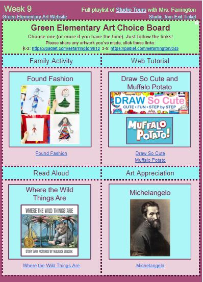 Remote Learning Choice Board 9