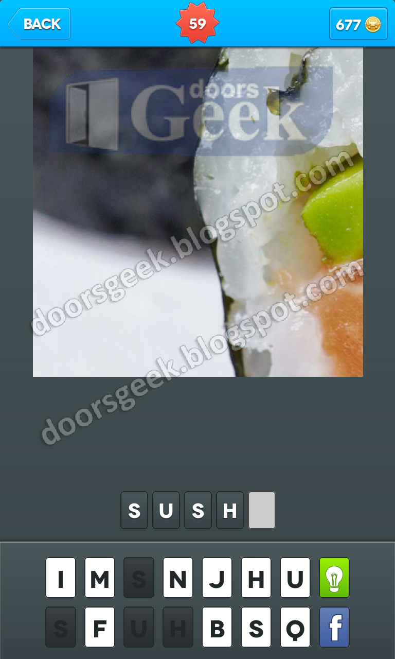 Zoomed In - Photo Word Game Level 59 ~ Doors Geek