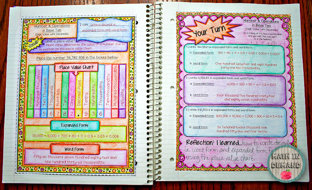 Math in Demand: 5th Grade Math Interactive Notebook