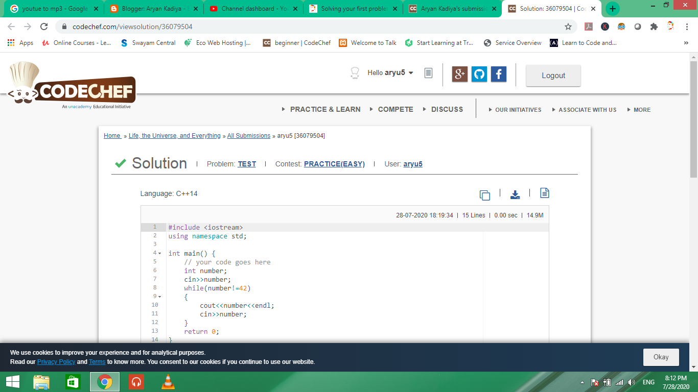 Solving Your First Problem In C On CodeChef Aryan Kadiya solving-your-first-problem-in-c-on-codechef-aryan-kadiya