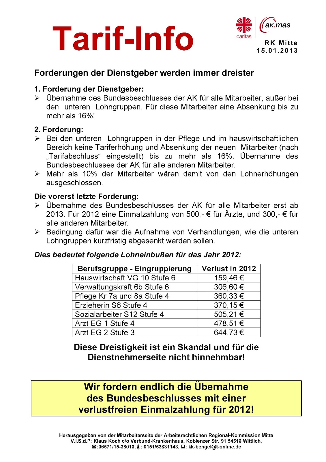 Caritas-Verdi: Morgen: Aktionstag der Region Mitte und abends ...