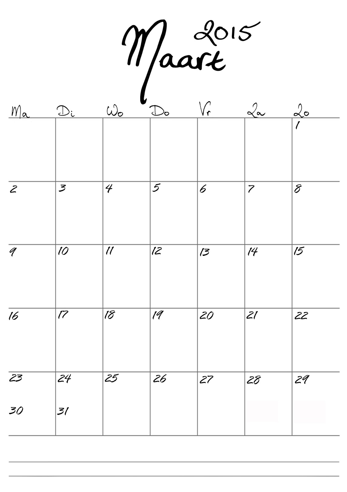 Dutch Design on a Budget: Kalender maart 2015