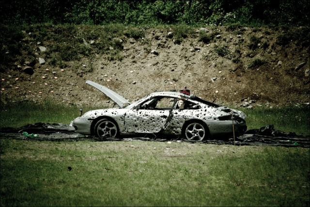 Waiting BD: A Shot Up Porsche 911 with Shot Gun