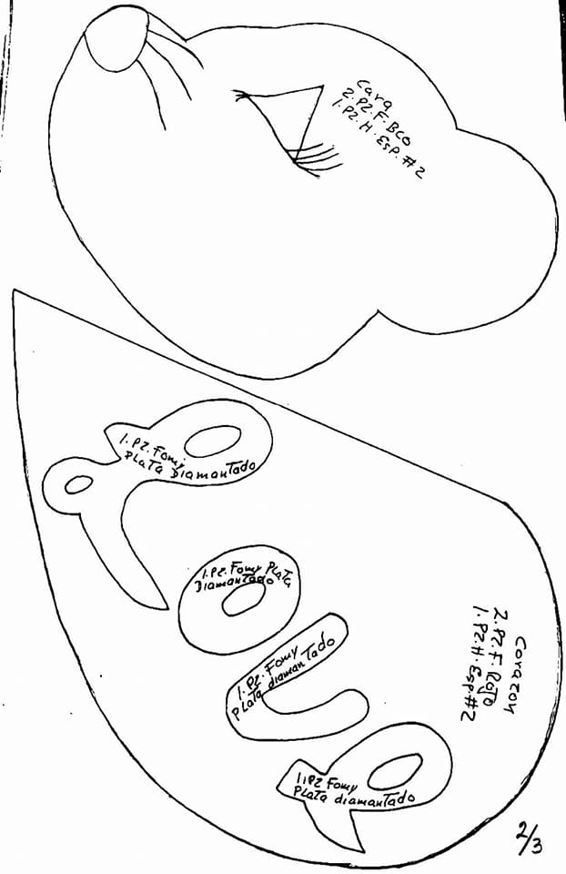 Ratinho namorado em feltro com molde