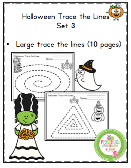 Halloween Trace the Lines Set 3 ~ Preschool Printables