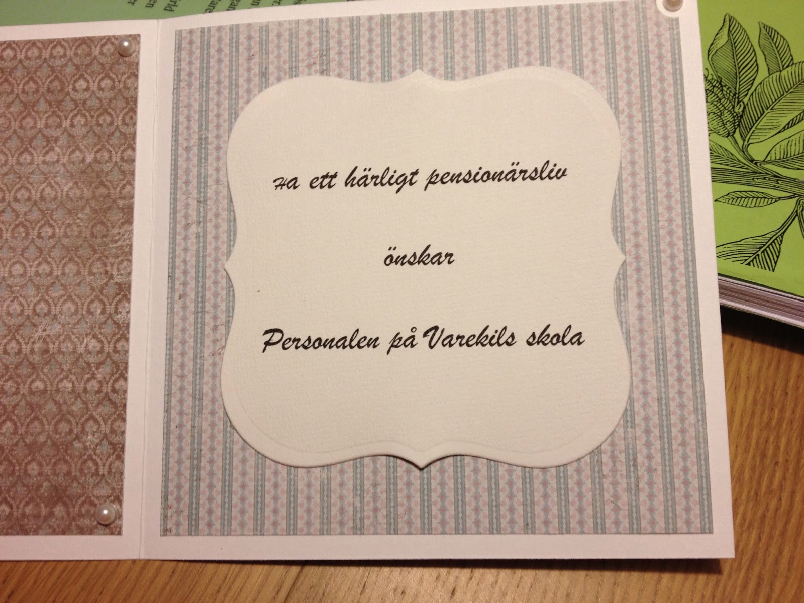 Sandra K pysslar: Avtackningskort