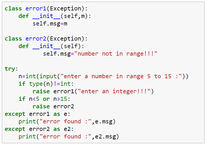User defined Exceptions User defined Exceptions