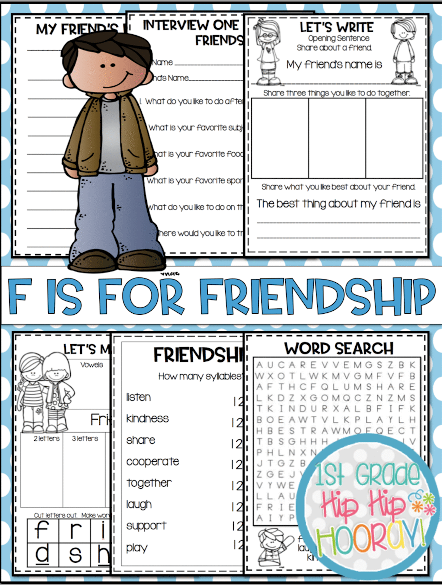 1st Grade Hip Hip Hooray!: Ff for Friendship Themed Days...ABC ...