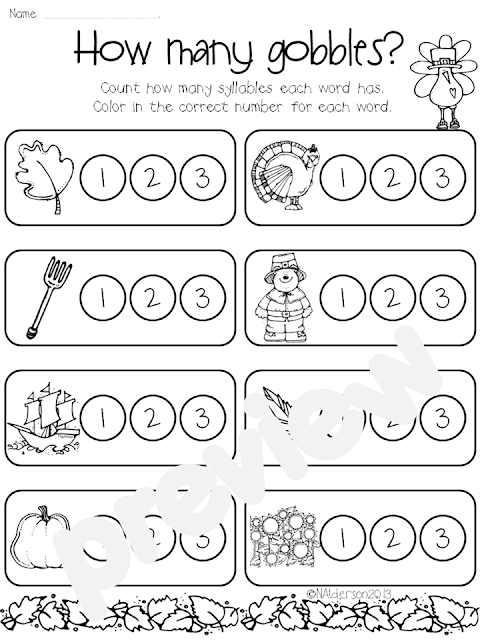 Thanksgiving homework packet - Rowdy in Room 300