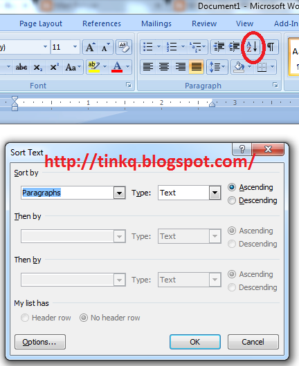Fungsi Sort dan Show Paragraph Marks pada Microsoft Word - Mari Belajar Fungsi Sort dan Show Paragraph Marks pada Microsoft Word - Mari Belajar