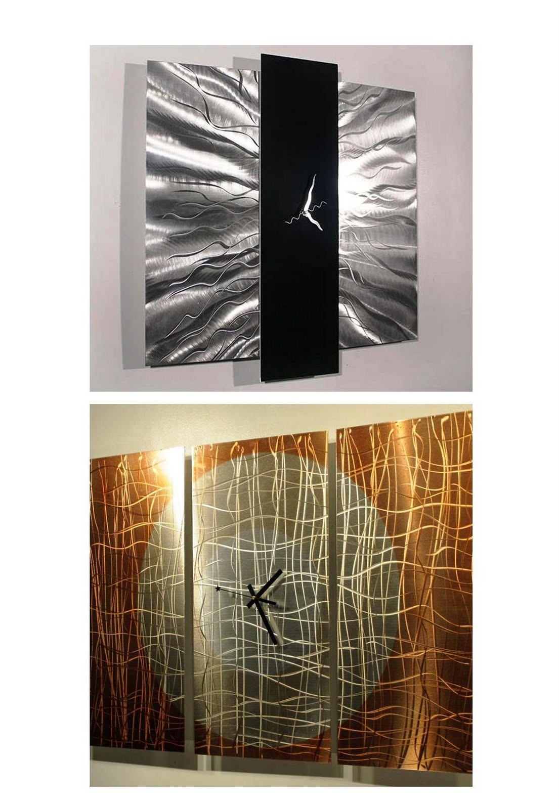 large wall clocks: Metal Abstract Clocks