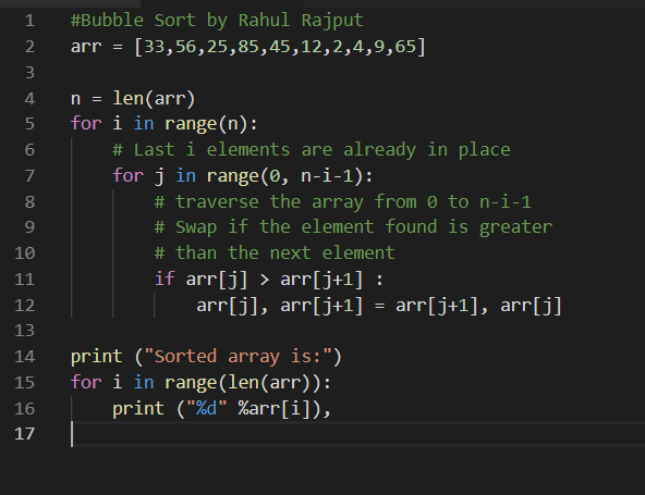 Bubble sort code in Python – Code In Cafe Bubble sort code in Python – Code In Cafe