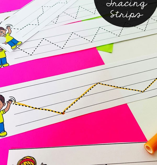 Back to School Pre-Writing Tracing Strips | Totschooling - Toddler ...