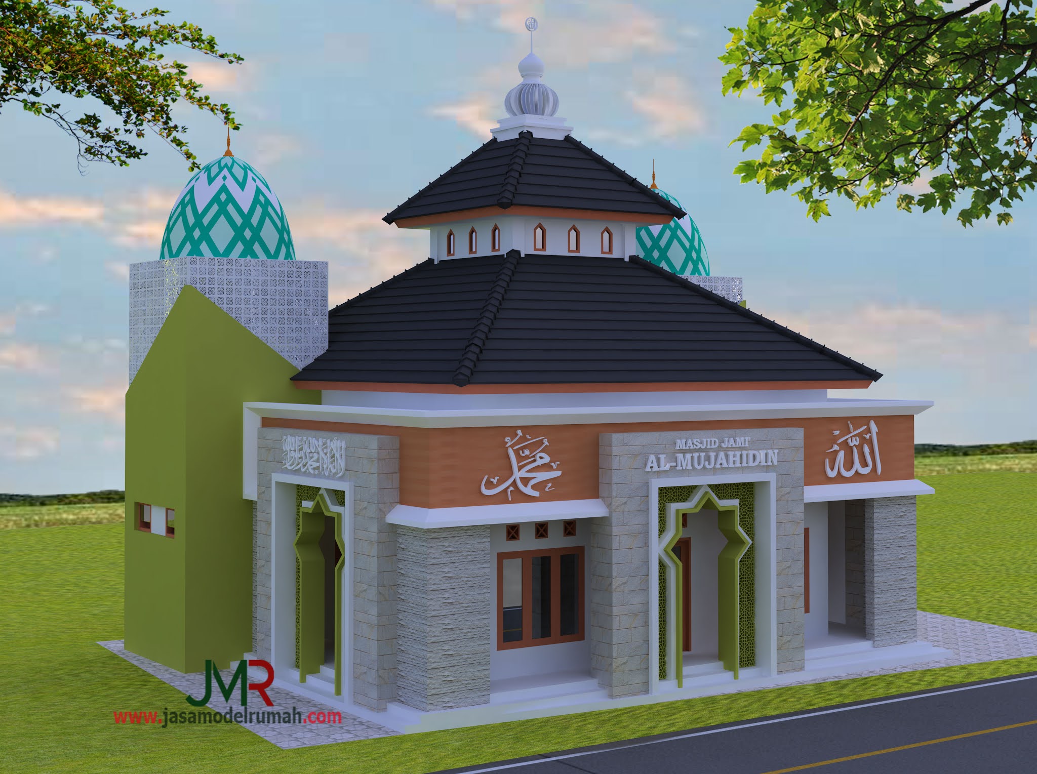 Masjid minimalis mewah dan megah - www.jasamodelrumah.com