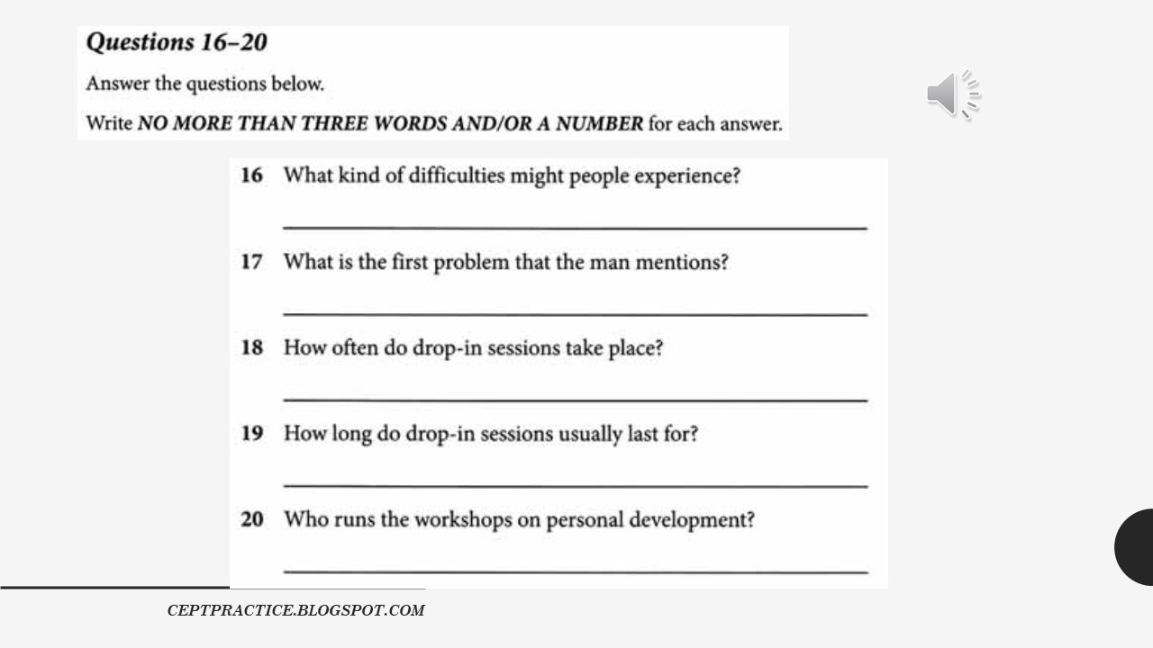 CEPT Practice: IELTS PRACTICE TEST 1 LISTENING SECTION 2 WITH ANSWER ...