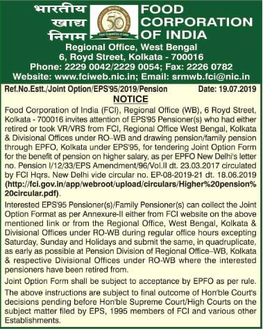 Pension Based on higher salary under provision to para 11(3) of the EPS ...