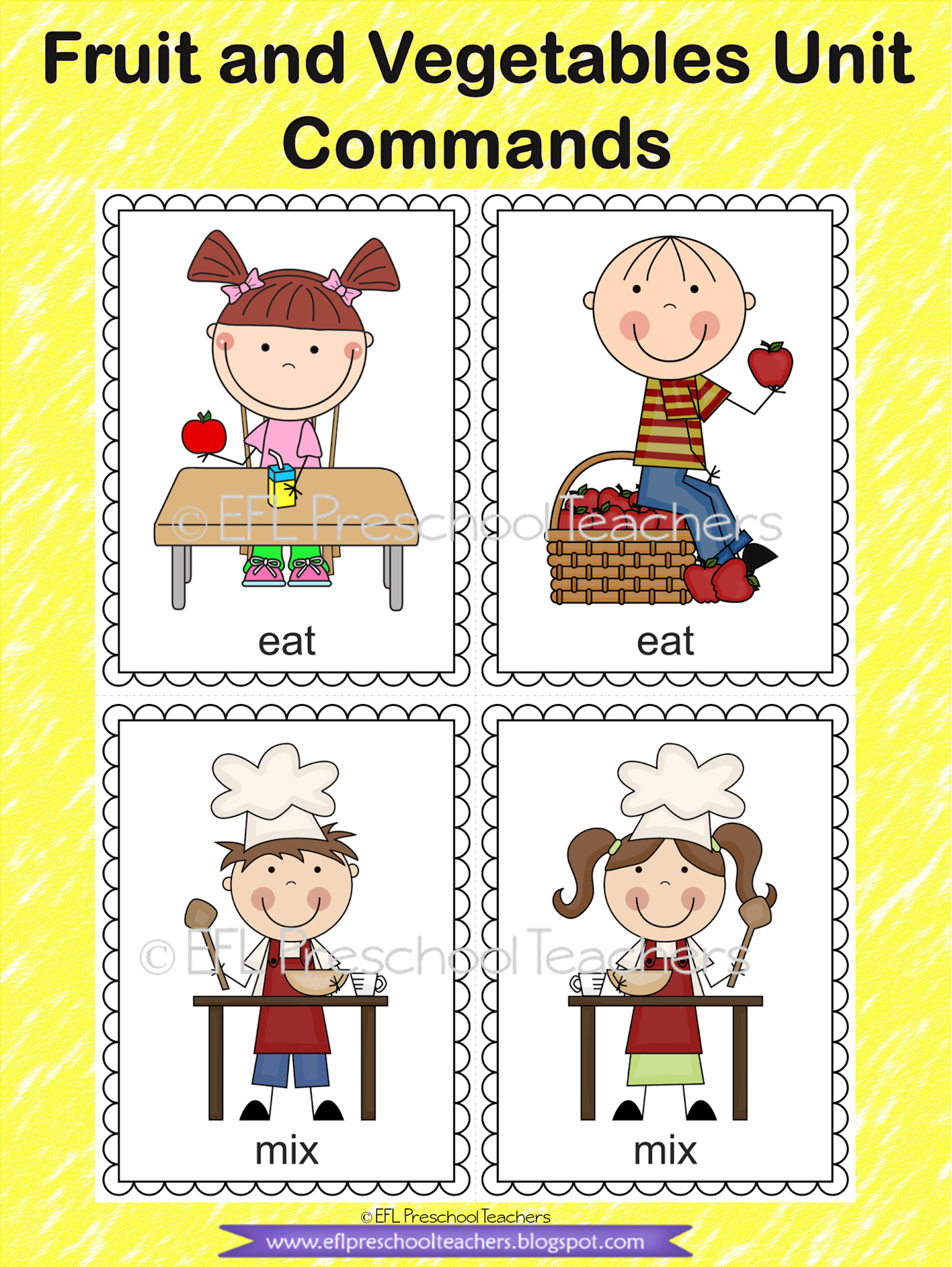 ESL/EFL Preschool Teachers: Fruit and Vegetables Theme for Kindergarten ...