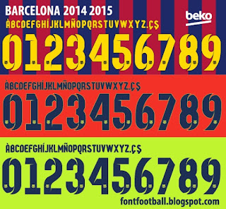 FONT FOOTBALL: Font Vector Barcelona 2014 2015 kit