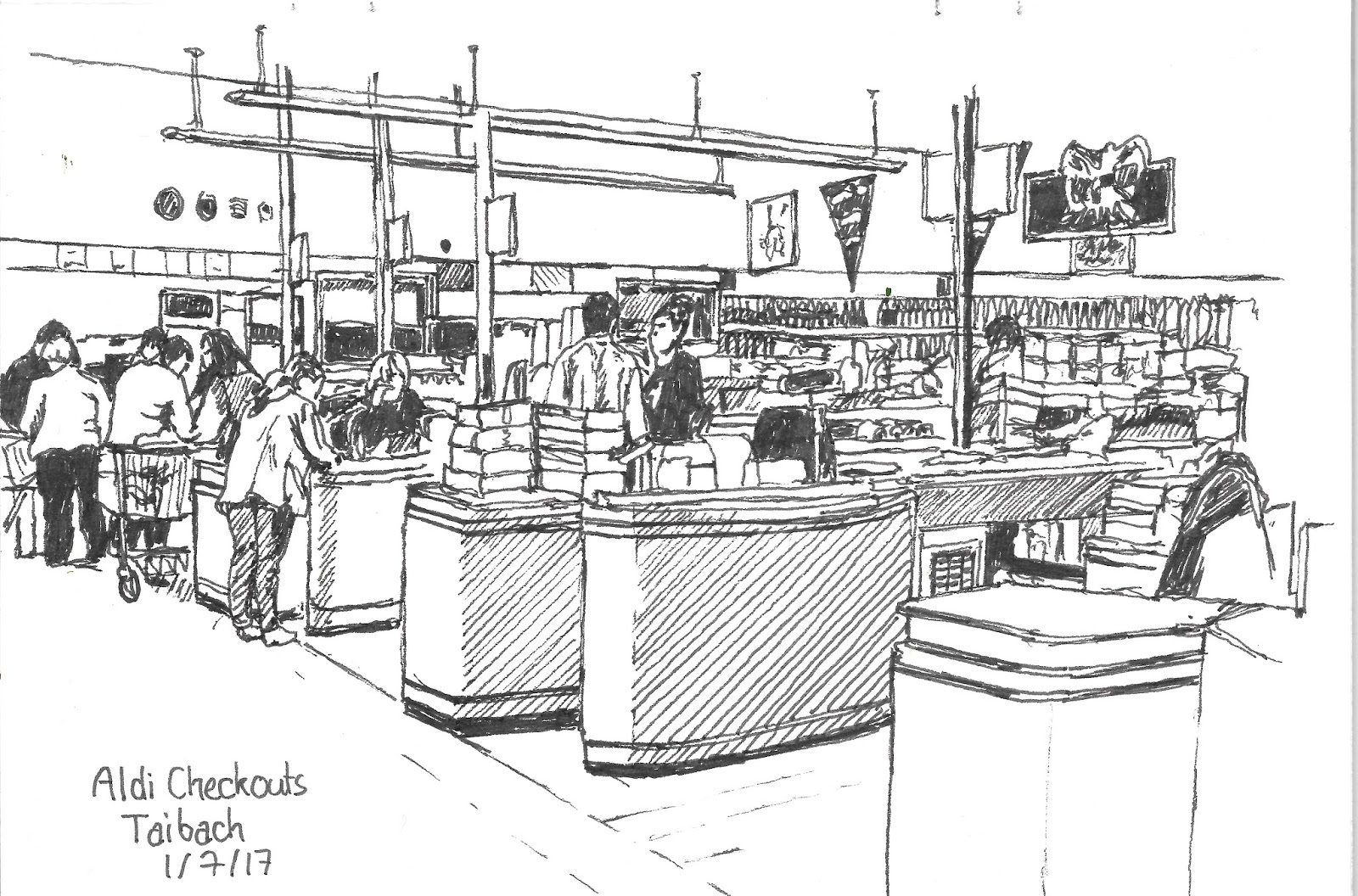 Many Faces of Port Talbot: 64) Checkouts in Aldi, Taibach