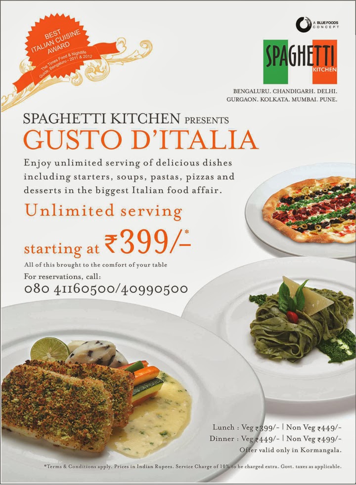 Spaghetti Kitchen - Italian affair in Bengaluru | Stylish By Nature By ...