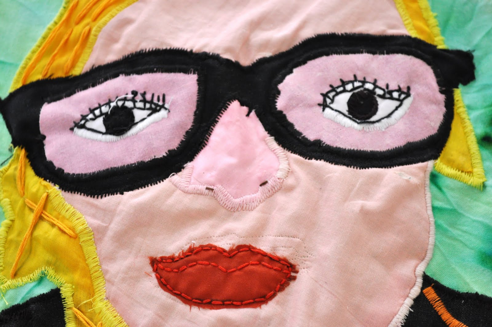 I teach art: Textile Portraits