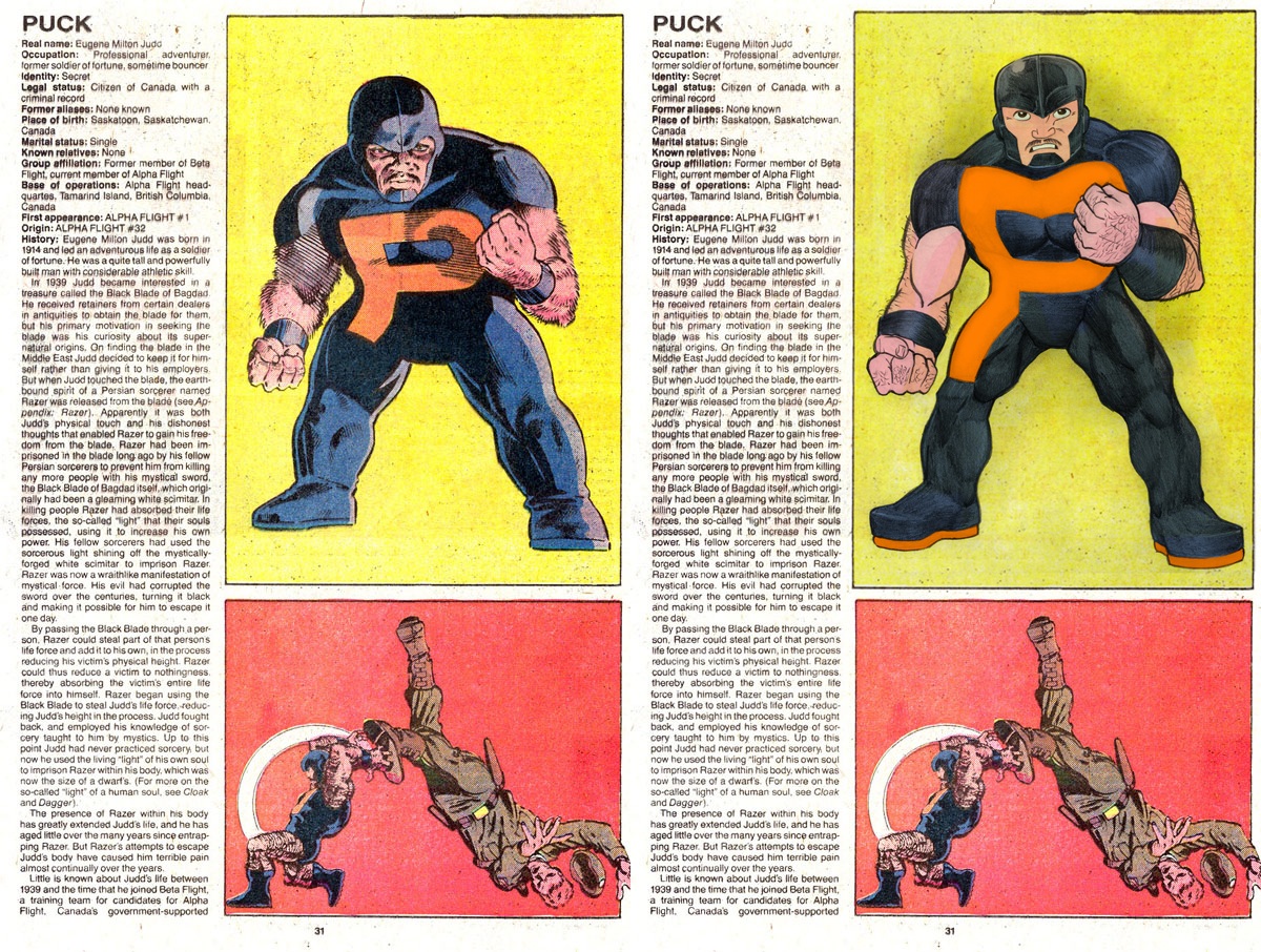 The Official Handbook to the Marvel Universe - REDUX Edition: PUCK by ...