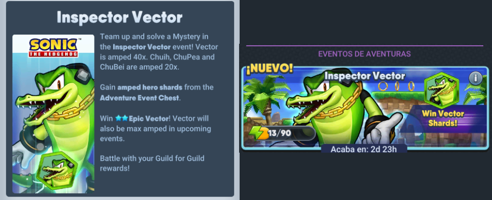 LLEGA EL EVENTO "INSPECTOR VECTOR" A SEGA HEROES