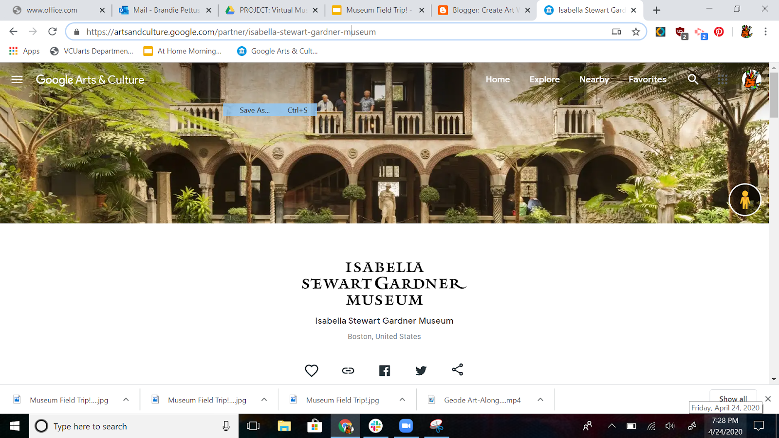 Create Art With Mrs. P!: Distance Learning Lesson: Virtual Museum Field ...