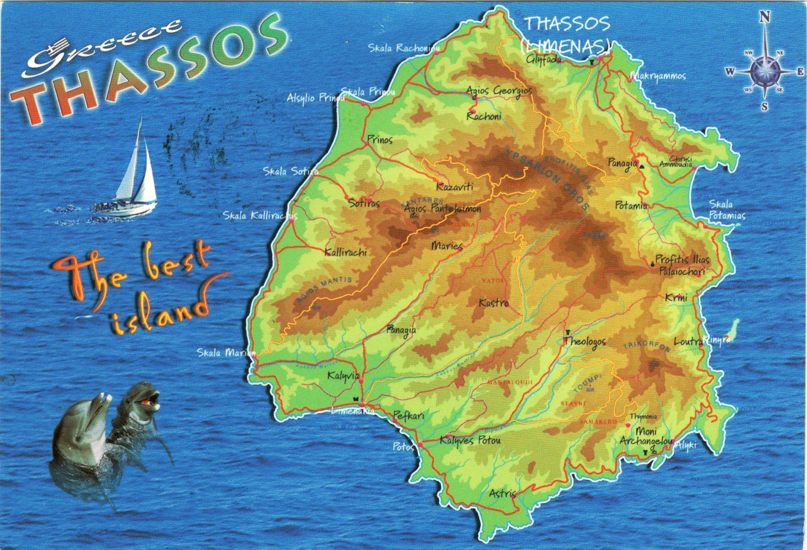 Thassos Island Map