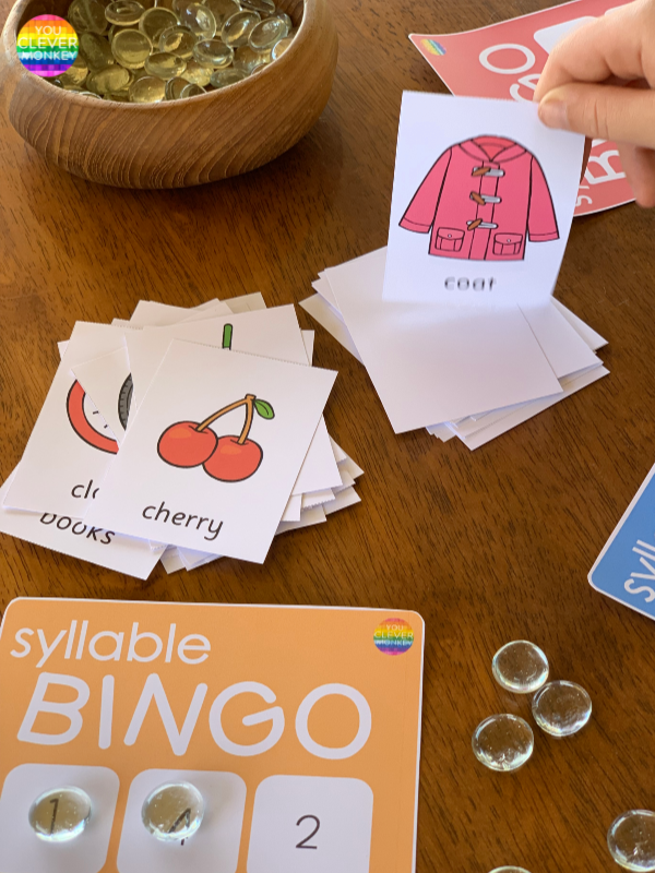 SYLLABLE BINGO GAME | you clever monkey