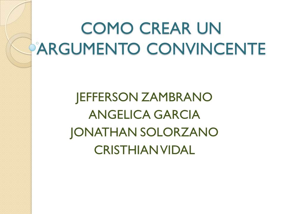 ARGUMENTO CONVINCENTE