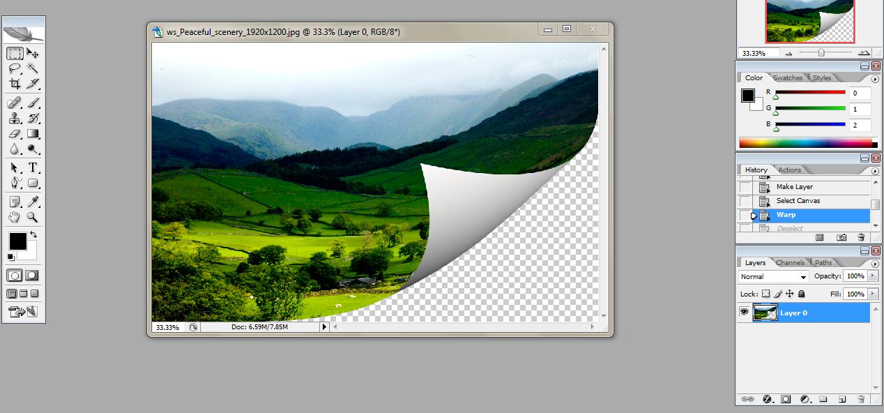 Page Curl Effect Using Photoshop | Photoshop Tutorials - Dibin's ...