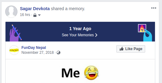 Share on this day memories on Facebook - Blogger Nepal