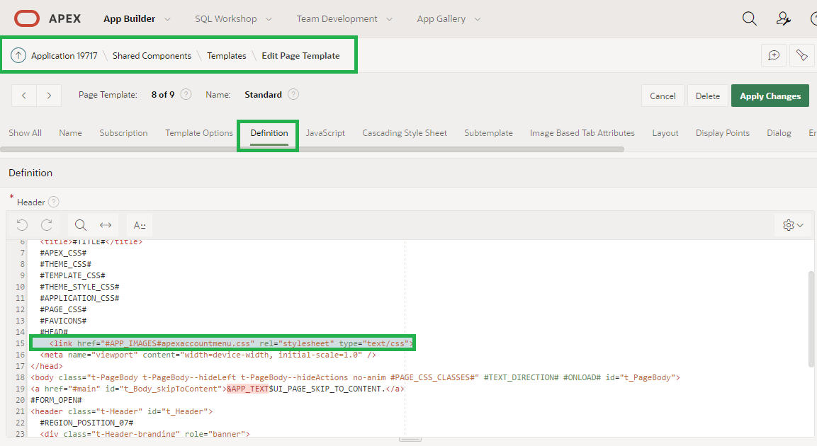 Add Custom CSS Files to Oracle APEX Application
