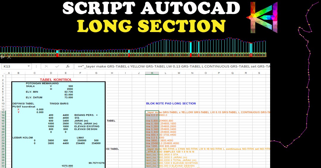 Cara Membuat Long Section Jalan/ Potongan Memanjang Jalan di Autocad ...