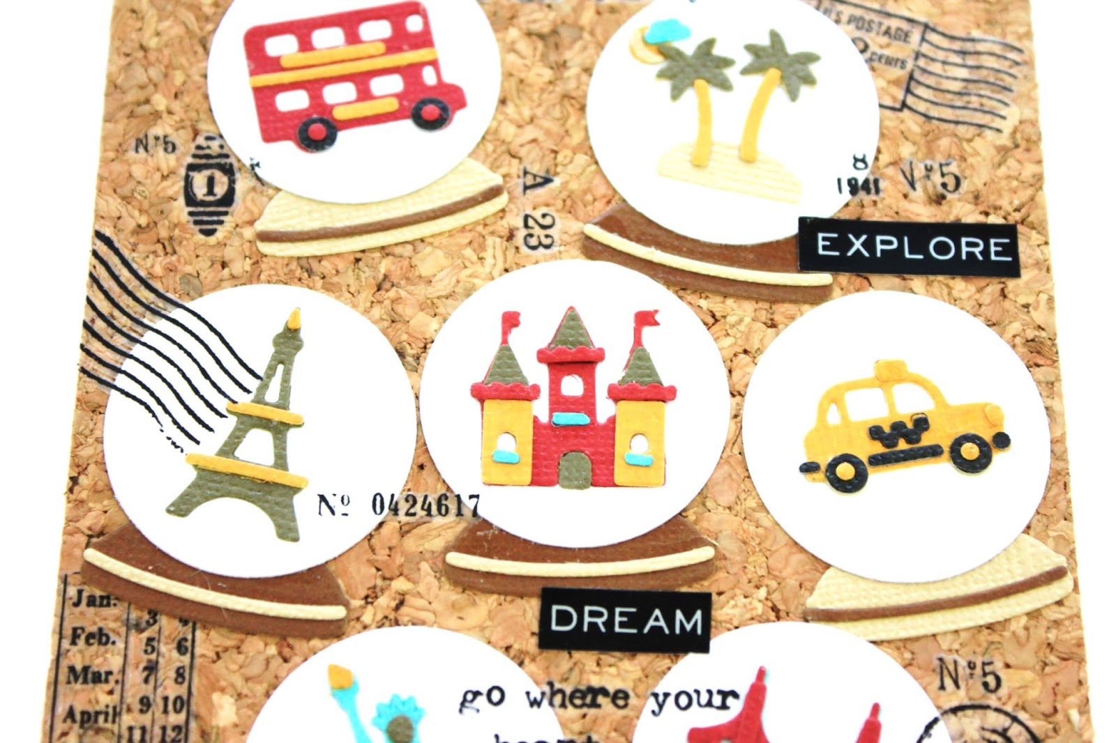 Simply Paper Crafts: Mixed Media Cork Texture Postcard Vacation