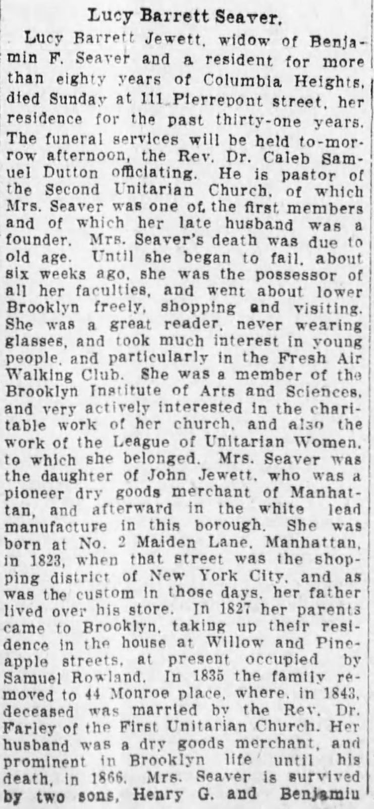 Genea-Musings: Seavers in the News -- Lucy Barrett (Jewett) Seaver Dies ...