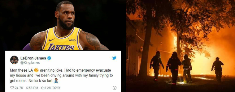 LeBron James Evacuates Home Due To Huge California Wildfires - Where In ...