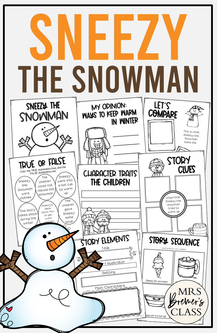 Sneezy the Snowman | Book Activities and Craftivity | Mrs. Bremer's Class