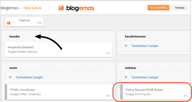Cara Mengatur Posisi Widget pada Blog