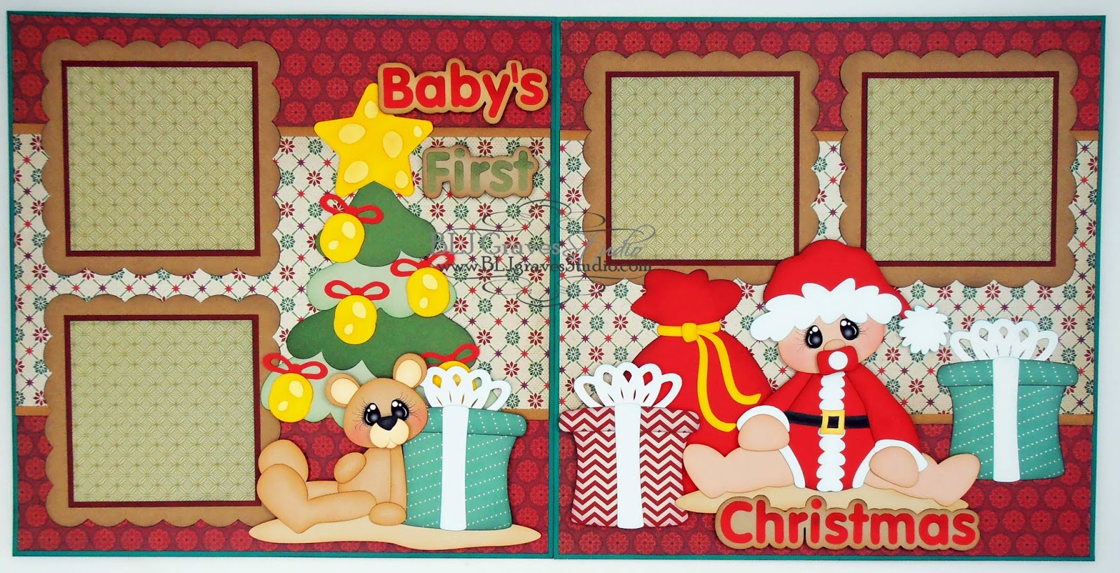 BLJ Graves Studio: Baby's First Christmas Scrapbook Layout