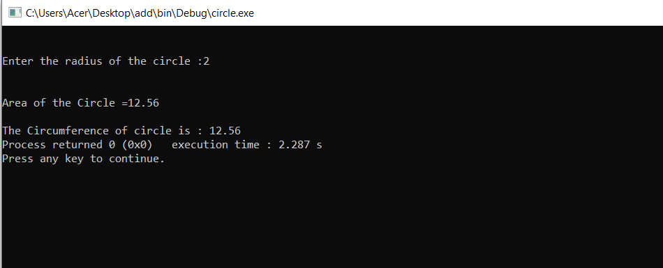 C Program to calculate Area and Circumference of Circle || বৃত্তের ...