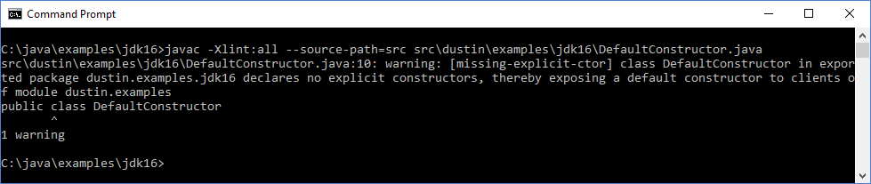 Inspired by Actual Events: JDK16 javac xlint Warning about Default ...